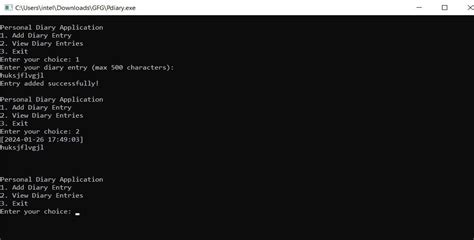 Simple Personal Diary Management System In C Geeksforgeeks