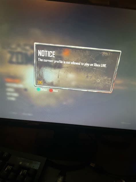 keep getting this error message on any 360 zombies game i played i ve tried everything the