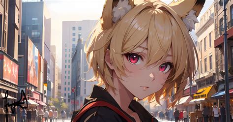 Fox Ears Girl Blonde Huh Whats With My Ears Pixiv