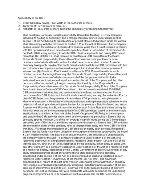 Csr Laws And Guidelines Pdf Corporate Social Responsibility Csr Laws And Guidelines Pdf Corporate Social Responsibility