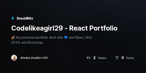codelikeagirl29 react portfolio stackblitz