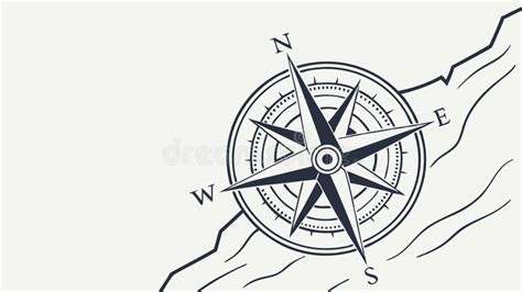 Nautical Compass Design Maritime Navigation Tool Illustration Vector