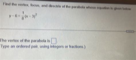 Solved Find The Vertex Focus And Directrix Of The Parabola Whose