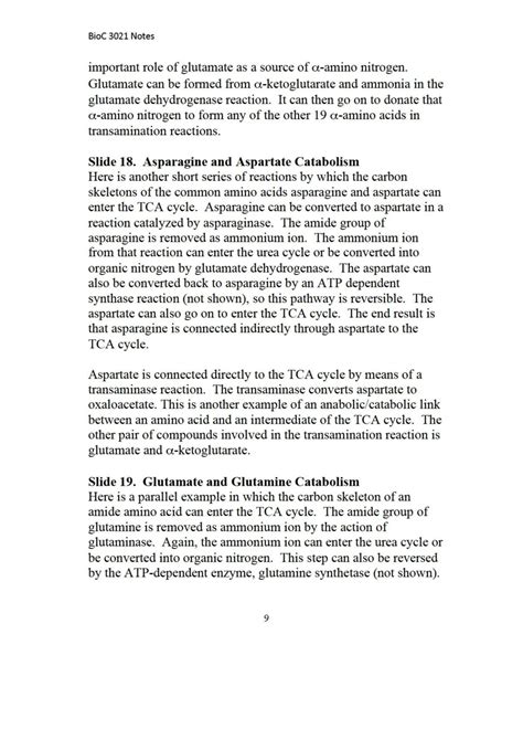 Lecture 19 Nitrogen Metabolism Notes Bioc 3021 Biochemistry Umn Thinkswap