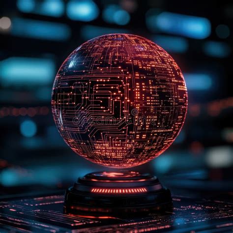 A Futuristic Digital Globe Showcasing Complex Data Visualizations In A High Tech Setting