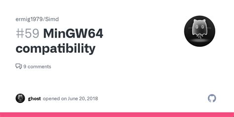 MinGW64 Compatibility Issue 59 Ermig1979 Simd GitHub