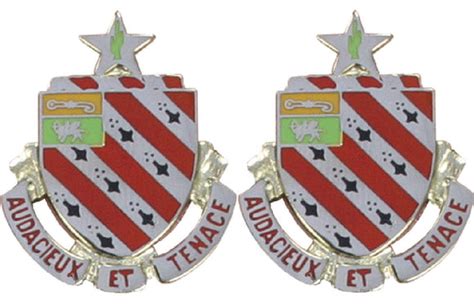 8th Field Artillery Distinctive Unit Insignia Pair Audacieux Et Te