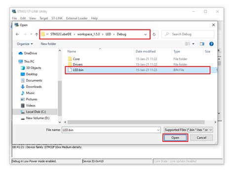 การโหลดโคด STM32F103C8T6 bin ดวย ST Link Utility รบทาโปรเจค Arduino