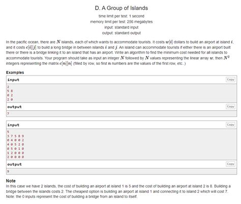 Solved D A Group Of Islands Time Limit Per Test 1 Second
