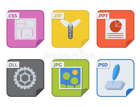 file types vector icons and formats labels file system icons