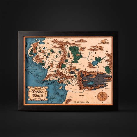 Middle Earth 3d Map Lord Of The Rings Decor Zewood