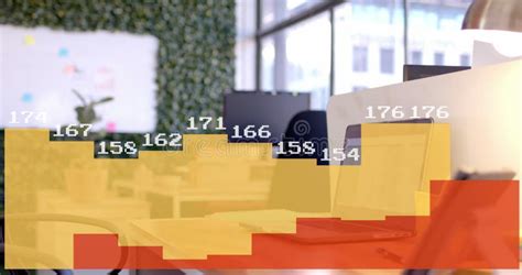 Animation Of Data Processing With Diagram Over Laptop In Office Stock Footage Video Of