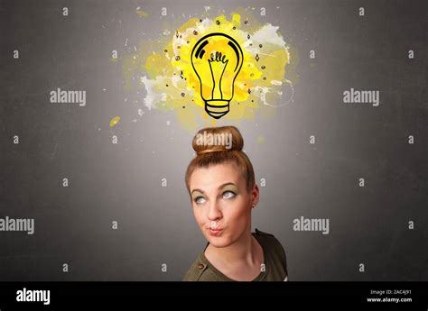 Pretty Girl With Design Thinking Concept Stock Photo Alamy