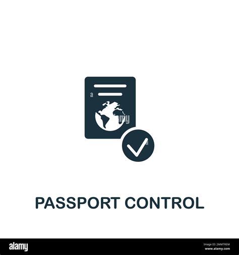 Passport Control Icon Monochrome Simple Sign From Airport Elements Collection Passport Control