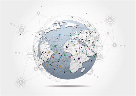 Premium Vector Global Network Connection World Map Point And Line