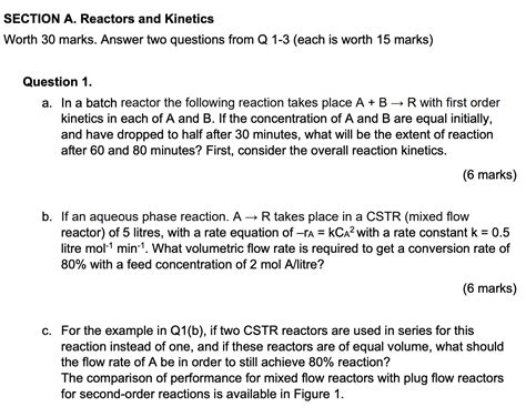 Solved SECTION A Reactors And KineticsWorth Marks Chegg