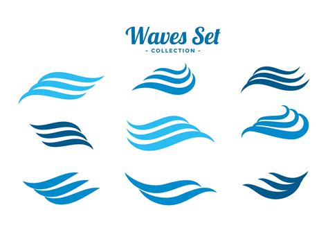 Set Waves Logo Styles Vector Devilo Arts