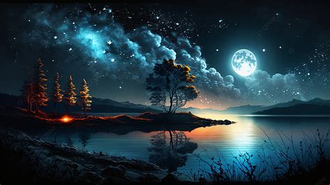 별이 빛나는 하늘 나무 낭만적 인 배경 별이 빛나는 하늘 나무 배경 배경 일러스트 및 사진 무료 다운로드 Pngtree