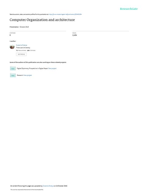 Computer Organization Architecture By Subarna Shakya Researchgate Pdf Central Processing