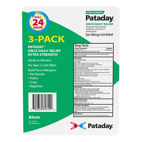 Pataday Extra Strength Once Daily Antihistamine Eye Drops 75 Ml