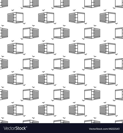 Opened Container Transportation Concept Line Vector Image