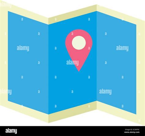 Gps Mark On Map Flat Style Icon Design Map Travel Navigation Route