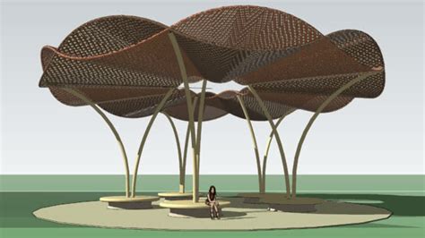 Plaza Double Wave Canopy 3d Warehouse Architecture Portfolio Layout Interior Architecture