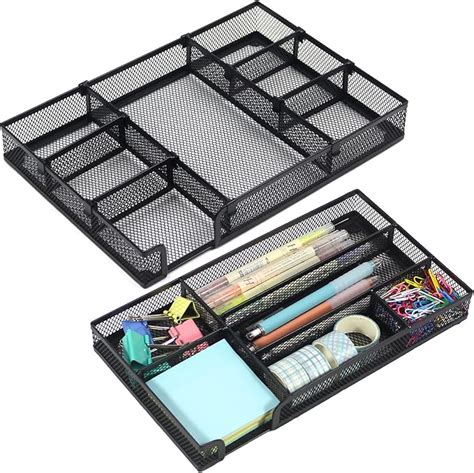 Rosrose 2 Pack Desk Drawer Organizer Tray Small Drawer