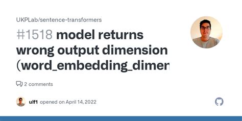 Model Returns Wrong Output Dimension Wordembeddingdimension · Issue
