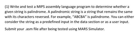 solved test program in mars simulator to make sure it is