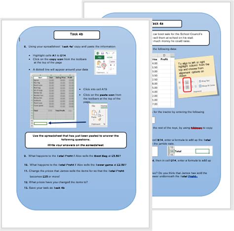 Excel Spreadsheet Skills Project Workbook Teaching Resources