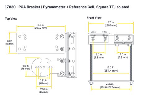 POA Bracket Pyranometer Reference Cell Square TT Round TT Isolated