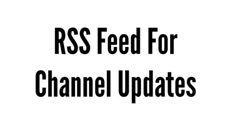 New Rss Feed Youtube