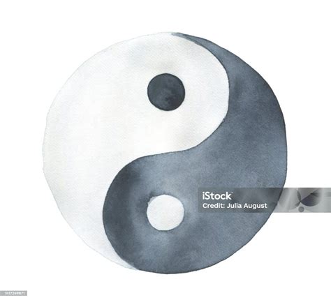 흑백 음과 양 기호의 수채화 그림 균형 조화 반대 세력 남성과 여성의 개념 에너지 중국 문화의 상징 철학에 대한 스톡 벡터 아트 및 기타 이미지 Istock