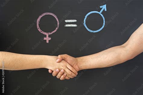 Gender Symbols Or Signs For The Male And Female Sex Drawn On A Blackboard Stock Photo Adobe Stock