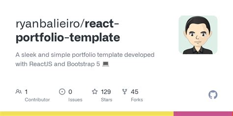 Github Ryanbalieiro React Portfolio Template A Sleek And Simple Portfolio Template Developed