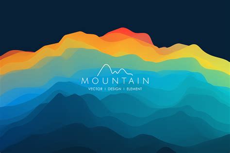동적 효과와 추상적 인 배경 생생한 그라데이션이 있는 창의적인 디자인 산맥에 대한 스톡 벡터 아트 및 기타 이미지 산맥 추상적인 포스터 Istock