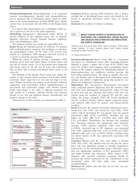 Pdf 229 Breast Cancer Patients At Increased Risk Of Developing Type Ii Endometrial Cancer