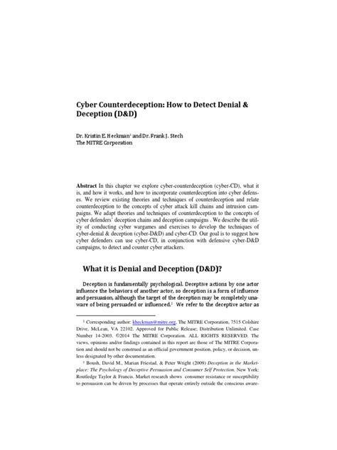 Cyber Counterdeception How To Detect Den Pdf Intelligence Analysis