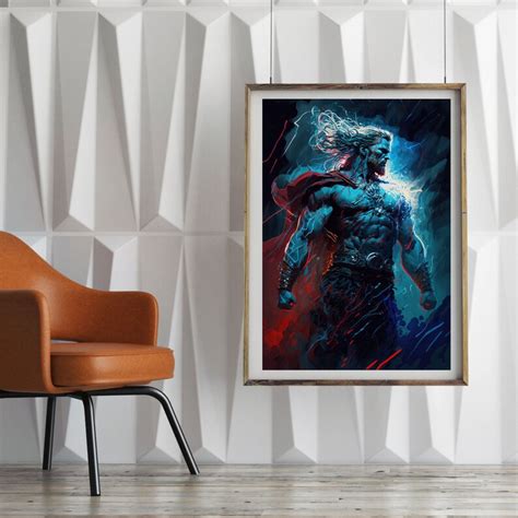 Buy THOR Inspired Fanart Printable Poster Digital Download KUNST Super Hero Painted Mcu