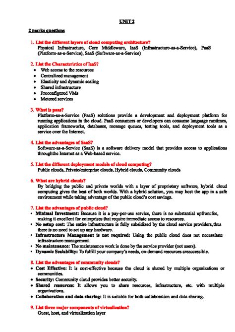 Cc Unit 2 Cc Qb Unit 2 2 Marks Questions 1 List The Different Layers Of Cloud Computing