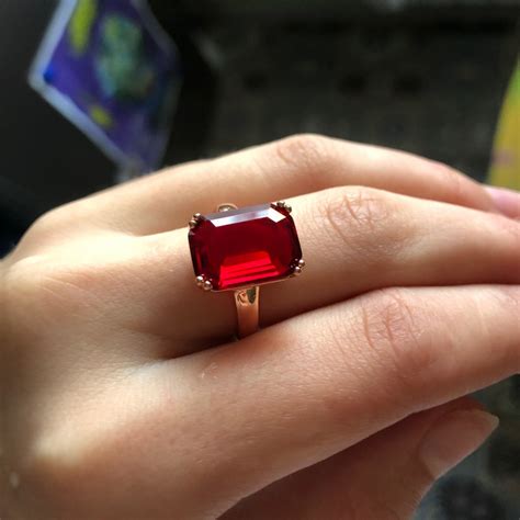 Badu Bg Модни зелени големи квадратни кристални брачни пръстени Бижута за жени Коктейлен пръстен