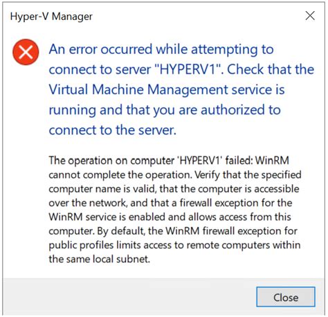 Can T Connect Hyper V Manager To Hyper V Core Servers Virtualization Spiceworks Community