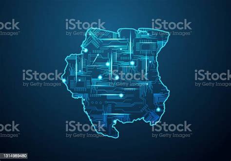 수리남의 추상적 미래지도 회로 기판 디자인 지역의 전기 기술 배경 맵으로 어두운 때매시 라인과 포인트 비늘 0명에 대한 스톡 벡터 아트 및 기타 이미지 Istock