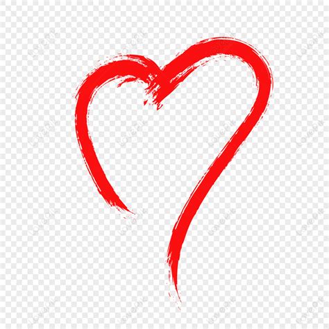붉은 심장 윤곽선 브러시 효과 하트 일러스트 놀라다 빨간 Png 일러스트 무료 다운로드 Lovepik