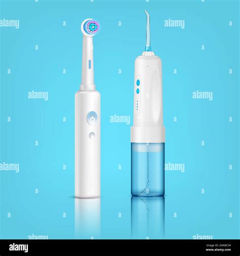 Teeth Care Realistic Composition With Isolated Electric Toothbrush And