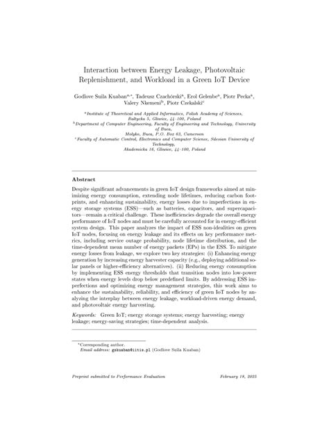 Pdf Interaction Between Energy Leakage Photovoltaic Replenishment