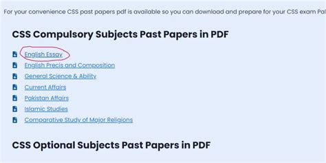 Css Past Papers Download All Css Past Papers In Pdf