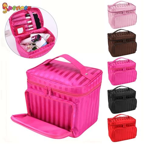 Spencer Womens Travel Makeup Train Foldable Stripe Storage Bag