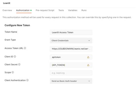 Configuring Authentication To Sap Leanix Apis In Postman